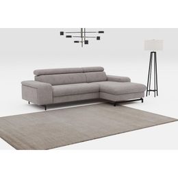 COTTA Ecksofa &raquo;Emma L-Form, B: 267 cm&laquo; mit Kopfteilverstellung, optional Schlaffunktion & Bettkasten grau B/H/T: 267cm x 97cm x 165cm, Struktur fein, 