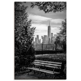 Artland Wandbild &raquo;Urbaner R&uuml;ckzugsort mit NYC-Skyline&laquo; 1 Stk. tlg. als Alubild, Leinwandbild, Poster, Wandaufkleber in verschied. Gr&ouml;&szlig;en schwarz-wei&szlig; B/H/T: 