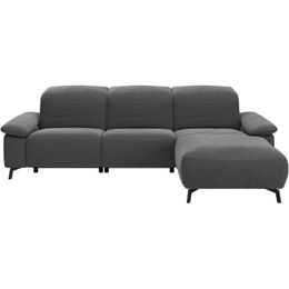 Musterring Ecksofa &raquo;MR 370, intelligenter Komfort im modernen Design&laquo; Optionale Relaxfunktion, flexible Kopfteile & klappbare Armlehnen grau 94% Polyester, 6% 