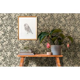 A.S. Cr&eacute;ation Vliestapete &raquo;THE BOS Floral Bl&auml;tter&laquo; abstrakt gl&auml;nzend organisch strukturiert Florale Tapete Tapete Floral Tapeten Wohnzimmer Schlafzimmer K&uuml;che 
