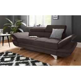 COTTA 2-Sitzer &raquo;Enterprise&laquo; Big-Sofa, mit Armteilverstellung & Kopfteilverstellung braun Struktur (100% Polyester );Chenille (90% Polyester; 10% 
