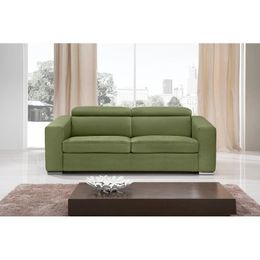 Egoitaliano Schlafsofa &raquo;Cabiria, Design und super Sitz- und Liegekomfort&laquo; Sofa inkl. Schlaffunktion, Kopfteile verstellbar, mit Metallf&uuml;&szlig;en gr&uuml;n B/H/T: 226cm x 