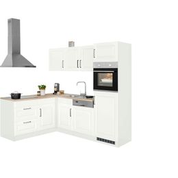 KOCHSTATION Winkelk&uuml;che &raquo;KS-Stockholm &ndash; K&uuml;che mit hochwertiger und detailreicher Landhausfront&laquo; Stellbreite 230x170 cm, wahlweise mit E-Ger&auml;ten, MDF-