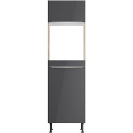 KOCHSTATION Backofen/K&uuml;hlumbauschrank &raquo;KS-Aken&laquo; grau wildeiche Nachbildung, B/H/T: 60cm x 211,8cm x 58,4cm