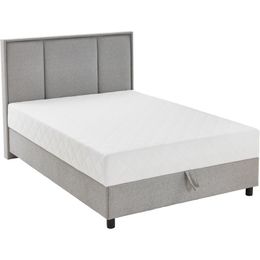 ATLANTIC HOME COLLECTION Boxbett &raquo;ARLA&laquo; mit Taschen-Federkernmatratze und Bettkasten grau Struktur flausch, Liegefl&auml;che B/L: 90cm x 200cm, H2 + H2, 