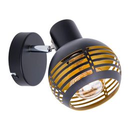 N&auml;ve n&auml;ve Wandleuchte &raquo;Casco&laquo; E27 1 Stk. 1er Wand-/Deckenleuchte, schwarz, innen golden, exkl. 1x E27, H: 15cm schwarz 1, &Oslash; 12cm H: 14cm, 1 Stk.