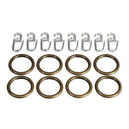 Liedeco Gardinenring f&uuml;r Gardinenstangen &Oslash; 16 mm grau Metall &Oslash; 1,6cm, 8 Stk.