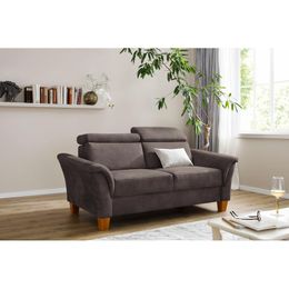 OTTO home 2,5-Sitzer &raquo;Conville&laquo; inkl. Kopfteilverstellung braun 100% Polyester B/H/T: 181cm x 84cm x 93cm, Luxus-Microfaser Vintage, 
