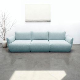 DOMO collection Big-Sofa &raquo;Bristol in 2 Breiten, Taschenfederkern f&uuml;r hohen Sitzkomfort&laquo; Breite 276cm. Pflegeleichter Strukturstoff blau 100% Polyester