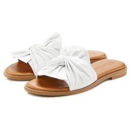 Lascana Damen Lascana Pantolette &raquo;Mule, Sandale, offener Schuh, Sommerschuh,&laquo; aus Leder wei&szlig; 36