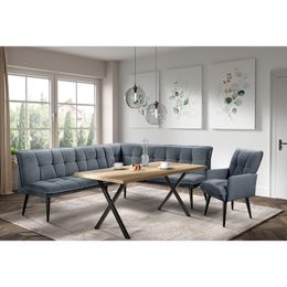 exxpo - sofa fashion Essbank &raquo;Mocca Essbank, Sitzbank&laquo; hoher Sitzkomfort, bequem und elegant, hochwertige Detailverarbeitung grau B/H/T: 260cm x 94cm 