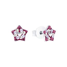 Prinzessin Lillifee Damen Paar Ohrstecker &raquo;Stern mit Herz&laquo; mit Preciosa Crystal pink Silber 925 (Sterlingsilber)