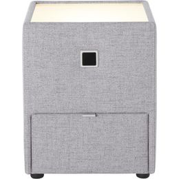 Jockenh&ouml;fer Nachtkonsole &raquo;Lancy&laquo; mit LED-Beleuchtung grau Glas, Holzwerkstoff B/H/T: 42,5cm x 53cm x 45cm, 1 Stk.