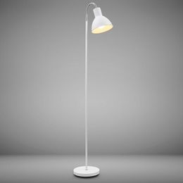 B.K.LICHT LED Stehlampe E27 Warmwei&szlig; Stehleuchte Industrial Design Stand-Leuchte schwenkbar Metall E27 wei&szlig; wei&szlig; 1, &Oslash; 22cm H: 145cm