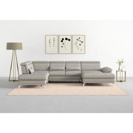 Sit & More sit&more Wohnlandschaft &raquo;Cabrio U-Form, B: 359 cm, mit Sitztiefen-, Arm- & Kopfteilverstellung&laquo; 3 Nierenkissen, Federkern, mit Schlaffunktion und 