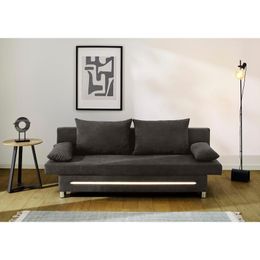 Jockenh&ouml;fer Schlafsofa &raquo;Sunrise, B: 191 cm, Liegefl. 120x191 cm&laquo; mit Schlaffunktion, Bettkasten & Licht, Unser Dauertiefpreis grau Korpus: 100% Polyester;Kissen: 