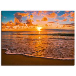 Artland Wandbild &raquo;Sonnenuntergang am Strand&laquo; Sonnenaufgang & -untergang 1 Stk. tlg. als Leinwandbild, Poster in verschied. Gr&ouml;&szlig;en orange Leinwand B/H/T: 120cm