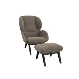 FLEXLUX Ohrensessel &raquo;Adria Designsessel, Loungesessel,&laquo; Stil & Komfort, organische Form, Fu&szlig; Holz schwarz braun 85% Polyester/15%Polyamide Struktur, B