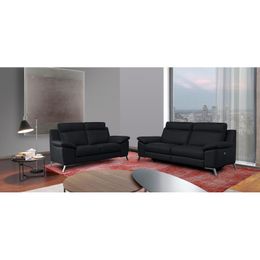 Calia italia 3-Sitzer &raquo;Roby italienisches Designsofa mit exzellentem Sitzkomfort&laquo; erstklassigem Lederbezug schwarz B/H/T: 214cm x 95cm x 96cm, Leder 