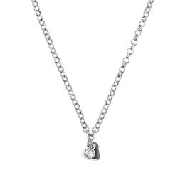 Tom Tailor Damen Tom Tailor Kette mit Anh&auml;nger &raquo;Herz-Motiv&laquo; mit Zirkonia (synth.) silber Edelstahl, L: 45 B: 3,3mm