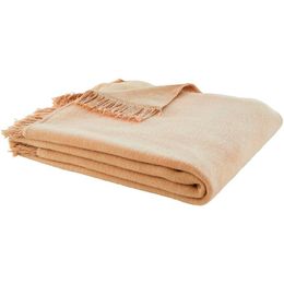 Ibena Wohndecke &raquo;Uni Decke Luxus 2&laquo; mit Fransen braun Mischgewebe B/L: 150cm x 200cm