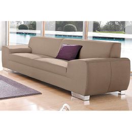 DOMO collection 2,5-Sitzer &raquo;Ricardo kubisch, modern und elegant, Breite 224cm&laquo; frei im Raum stellbar beige PRIMABELLE - Microfaser (100% Polyester);