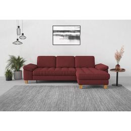 Sit & More sit&more Ecksofa &raquo;Westham L-Form&laquo; mit Recamiere, mit oder ohne Schlaffunktion, Bettkasten, F&uuml;&szlig;e Eiche rot 100% Polyester B/H/T: 275cm x 88cm x 172cm, 