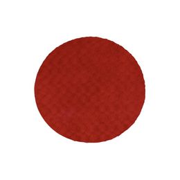 Kayoom Teppich &raquo;Royal Glow 825&laquo; rund 30 mm H&ouml;he Auch in rund, Hochflor, Modernes Muster, Vegan rot Polyester &Oslash; 120cm 1 Stk., 30mm, &Oslash; 120cm