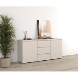 OTTO home Sideboard &raquo;Modo, Breite 150 cm, moderne grifflose Kommode 2T&uuml;ren/3 SK&laquo; Schubladenkommode mit viel Stauraum, Einlegeb&ouml;den verstellbar beige 
