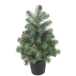 I.GE.A. K&uuml;nstlicher Weihnachtsbaum &raquo;Tannenbaum&laquo; mit Zapfen im Topf Weihnachtsdeko Kunstbaum Kunsttanne klein Dekobaum Kunststoff H: 48cm bis