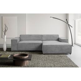 WERK2 Ecksofa &raquo;Trento 268 x 163 cm modern und bequem&laquo; Cord, L-Form 90% Polyester, 10% Nylon B/H/T: 268cm x 70cm x 163cm, Cord, Ottomane rechts
