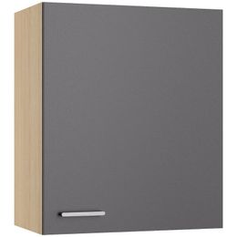 KOCHSTATION H&auml;ngeschrank &raquo;KS-Lucy&laquo; Breite 60 cm, mit 1 T&uuml;r, 2 Einlegeb&ouml;den, Soft-Close grau Eiche hell, B/H/T: 60cm x 70,4cm x 34,6cm, T&uuml;ren: 1 Stk.
