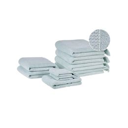 Beliani 9er-Set Handtuch ATIU in Gr&uuml;n | Gr.: onesize