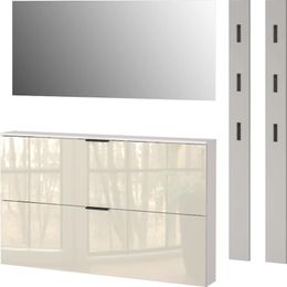 Germania Garderoben-Set &raquo;Valega&laquo; 4 Stk. tlg. beige Glas, Holzwerkstoff B/H/T: 200cmcm x 200cmcm x 19cmcm