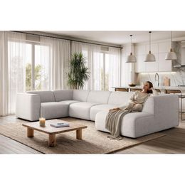 OTTO home Wohnlandschaft &raquo;Merid U-Form, B: 367 cm&laquo; jederzeit durch Module erweiterbar grau 100% Polyester B/H/T: 367cm x 70cm x 206cm, Struktur, 