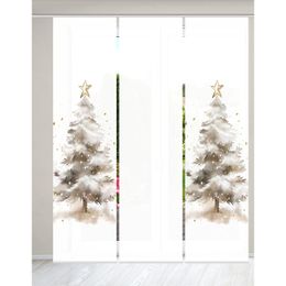 Home Wohnideen Schiebegardine &raquo;CHRISTMAS TREE&laquo; Paneelwagen 3 Stk. tlg. SET, Schiebewand, Dekostoff, Digitaldruck beige Polyester 245cm, Paneelwagen, 