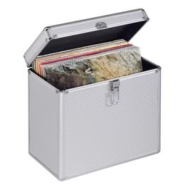 Hama LP-Schutzh&uuml;lle &raquo;LP Koffer 50, Koffer f&uuml;r bis zu 50 Schallplatten, silber Disc-Koffer&laquo; Schallplatten silber Aluminium Staubschutz f&uuml;r die 
