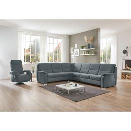 Die PlanBar Ecksofa &raquo;PP-HS10002&laquo; wahlweise mit Kopfteilverstellung, Schlaffunktion und Stauraum 100% Polyester B/H/T: 303cm x 92cm x 245cm, 