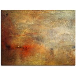 Artland Leinwandbild &raquo;Sonnenuntergang &uuml;ber einem See. 1840&laquo; Gew&auml;sser 1 Stk. tlg. auf Holzrahmen gespannt braun Leinwand B/H/T: 120cm x 90cm, Leinwandbild 