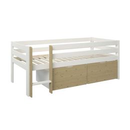 OTTO home Kinderbett &raquo;Tide, maximaler Stauraum durch Schubk&auml;sten, Massivholz&laquo; Kinderbett inklusive Lattenrost und 2 Bettk&auml;sten, 4 tlg. Hochbett mit 