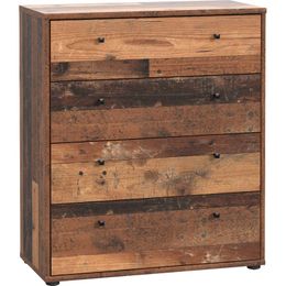 FORTE Kommode &raquo;Tempra, Kommode, 4 Schubk&auml;sten, H&ouml;he 85,5 cm&laquo; Breite 73,7 cm braun B/H/T: 73,7cm x 85,5cm x 34,8cm, 4 Stk.