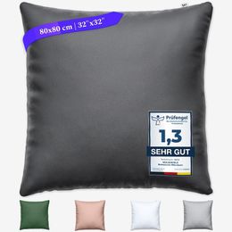 Kissenbezug &raquo;Mikrofaser Kissenbezug - Allergiker Kopfkissenbezug - unfassbar weich&laquo; Gr&ouml;&szlig;e 80x80, 40x80 und 70x90 cm; versteckter Rei&szlig;verschluss grau 