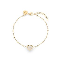 s.Oliver Damen s.Oliver Armband &raquo;Pearl Heart, Herz&laquo; mit Perlmutt (synth.) 21cm, Edelstahl Perlen