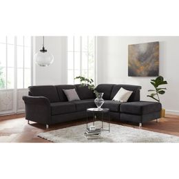 Sit & More sit&more Ecksofa &raquo;Darwin L-Form&laquo; inklusive Federkern, wahlweise mit Kopfteilverstellung, Schlaffunktion grau B/H/T: 249cm x 83cm x 221cm, Luxus-