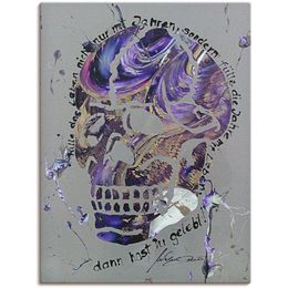 Artland Leinwandbild &raquo;Totenkopf 3&laquo; K&ouml;rper 1 Stk. tlg. als Leinwandbild in verschied. Gr&ouml;&szlig;en lila Leinwand B/H/T: 60cm x 80cm, Leinwandbild K&ouml;rper Hochformat, 
