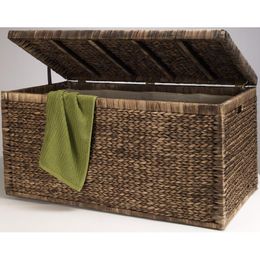 OTTO home Truhe innen mit Baumwolle bespannt braun Geflecht Wasserhyazinthe B/H/T: 95cm x 44cm x 47cm