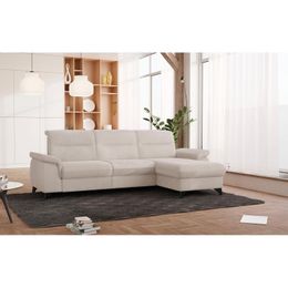 Sit & More sit&more Ecksofa &raquo;Astoria L-Form&laquo; wahlweise mit motorischer Relaxfunktion beige 100% Polyester B/H/T: 260cm x 91cm x 175cm, Flachgewebe, Recamiere 