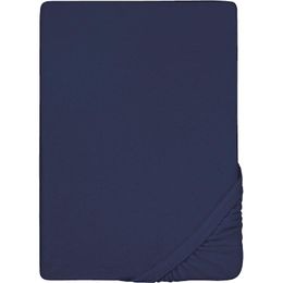 Biberna Spannbettlaken &raquo;Pepe&laquo; weicher Frottee-Stretch blau Frottee, Obermaterial: 80% Baumwolle, 20% Polyester B/L: 200cm, 1 Stk., Frottee, 140-160x200 22cm