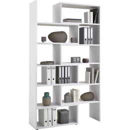 FMD Eckregal &raquo;Calvi, Regal&laquo; variable aufstellbar - Eckl&ouml;sung oder gerade aufstellbar wei&szlig; Holzwerkstoff B/H/T: 84cm x 221,5cm x 40cm, 11 Stk.