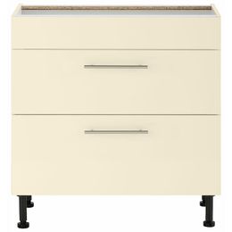 Wiho-K&uuml;chen wiho K&uuml;chen Kochfeldumbauschrank &raquo;Ela&laquo; 90 cm breit, mit Soft-Close-Funktion beige B/H/T: 90cm x 86,5cm x 58cm